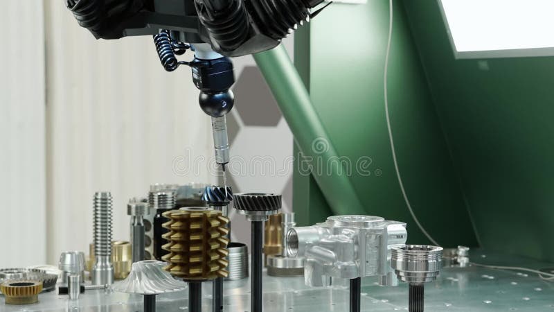 Coordinate Measuring Machine Measures Complex Parts. Stock Footage ...