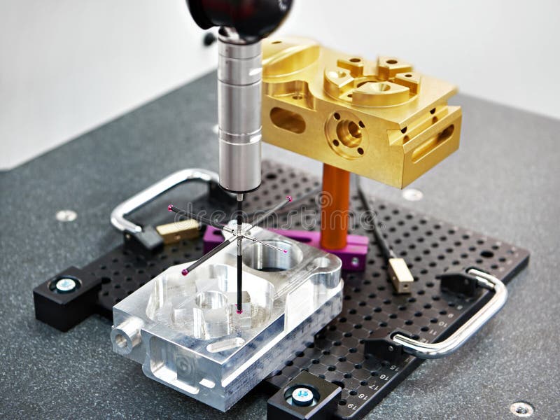 Coordinate Measuring Machine and Metal Part Stock Image - Image of ...