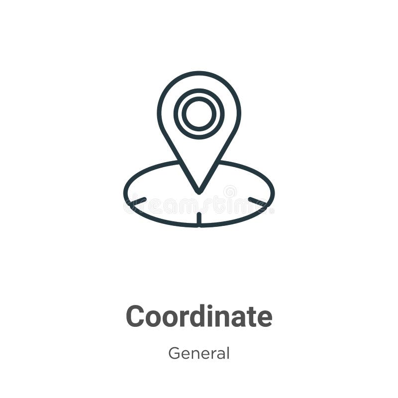 Coordinate Outline Vector Icon. Thin Line Black Coordinate Icon, Flat ...