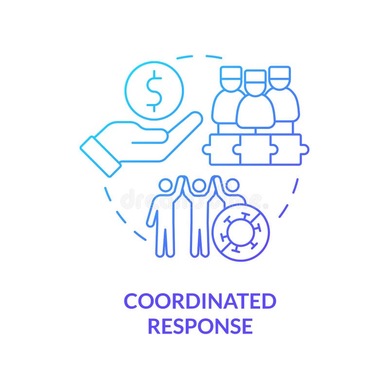 Coordinated Response Blue Gradient Concept Icon Stock Vector ...