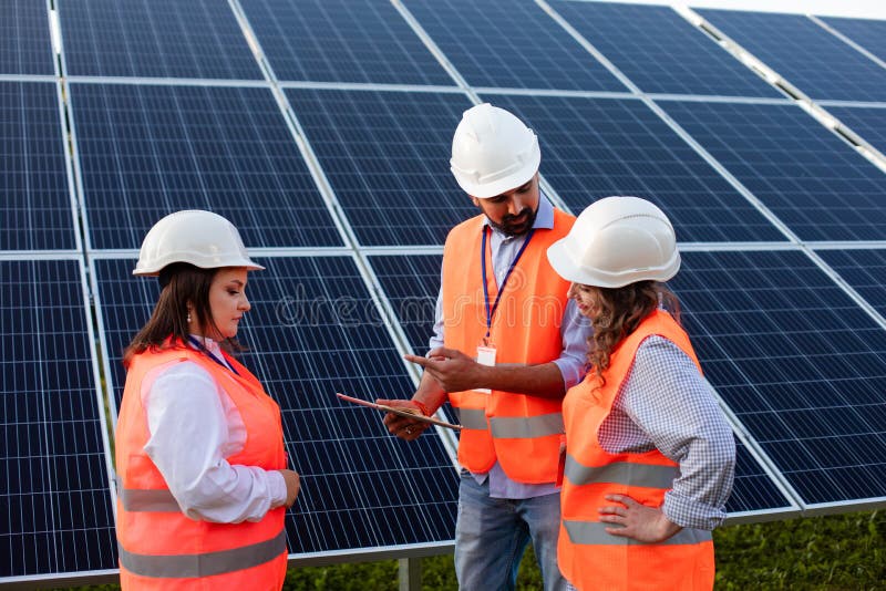 Coordinated Work of Young Workers at the Power Plant Stock Image ...