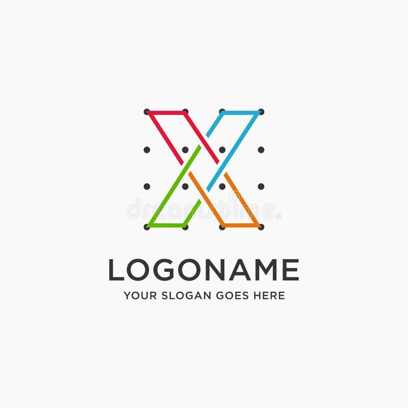 Coordinates Letter X Logo Icon Vector Template Stock Vector ...