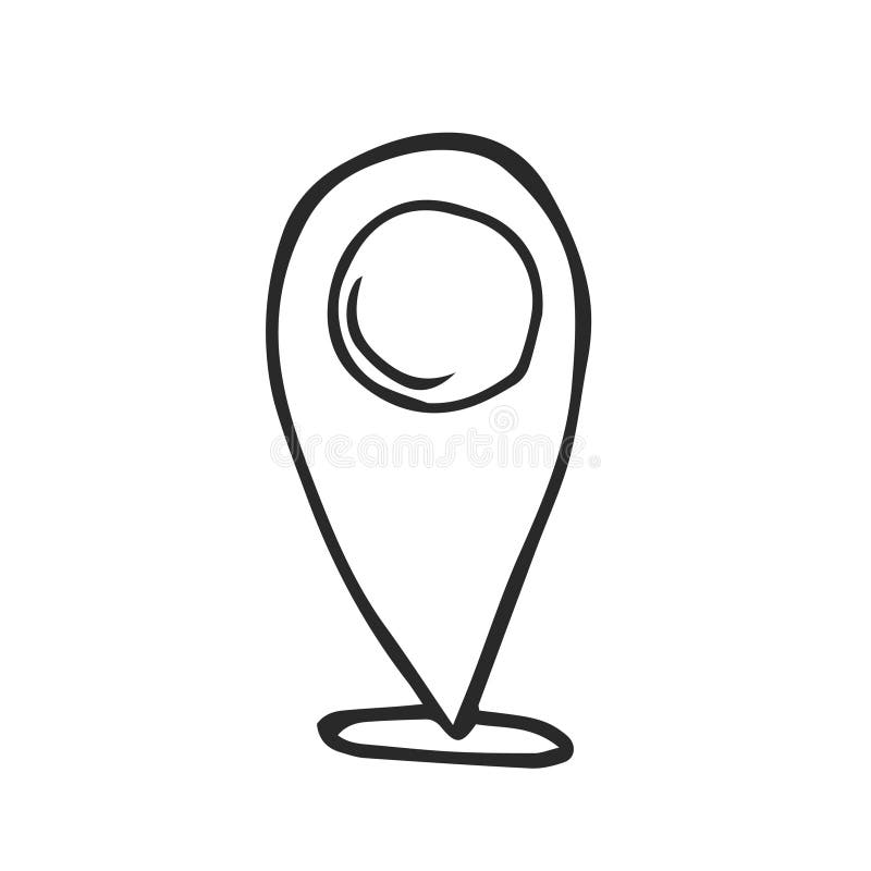 Coordinates Location Point Gps Doodle Icon Vector Stock Vector ...