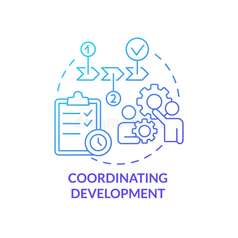 Coordinating Development Blue Gradient Concept Icon Stock Illustration ...