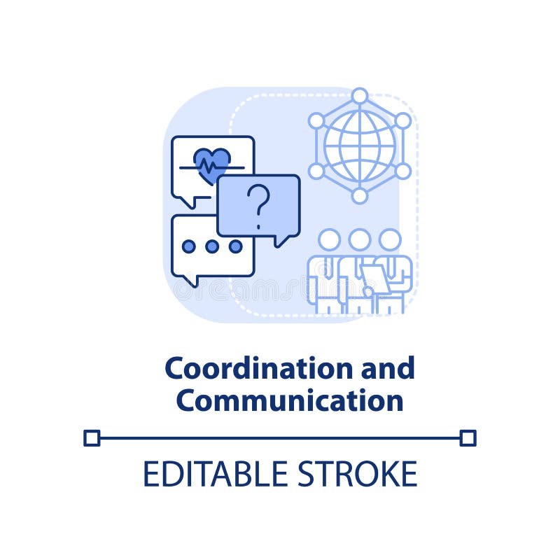 Coordination And Communication Light Blue Concept Icon Stock Vector