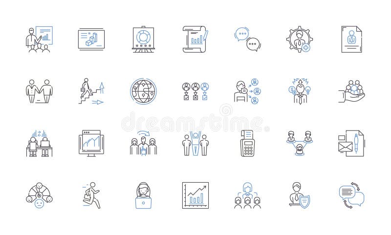 Coordination Line Icons Collection. Organization, Sync, Collaboration ...