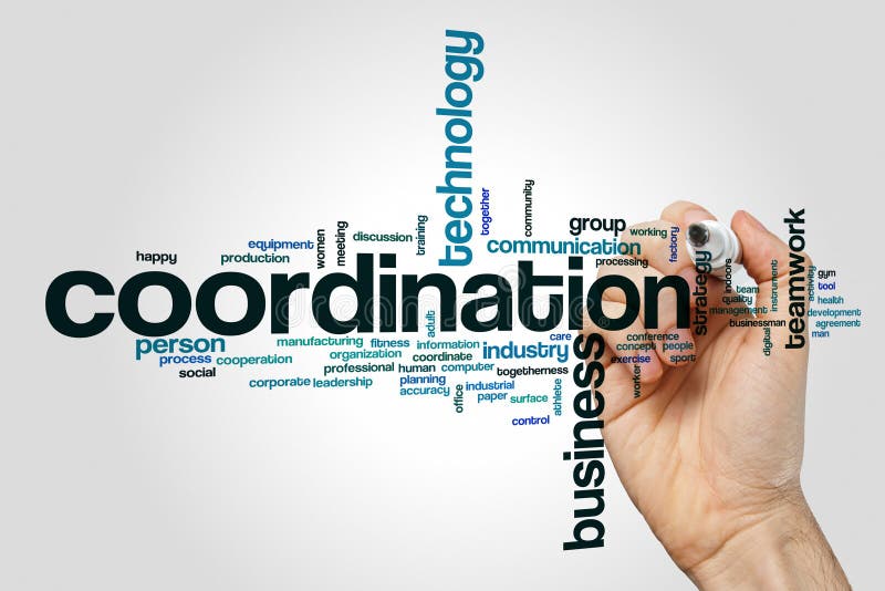 Coordination word cloud stock image. Image of information - 88379169