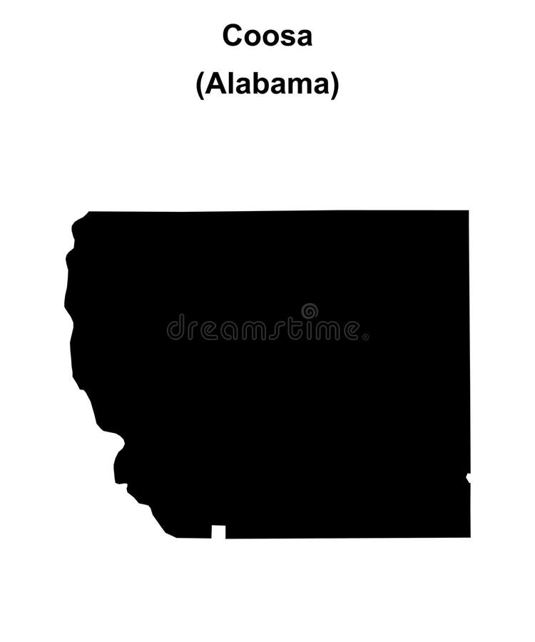 Coosa outline map stock vector. Illustration of vector - 357880060