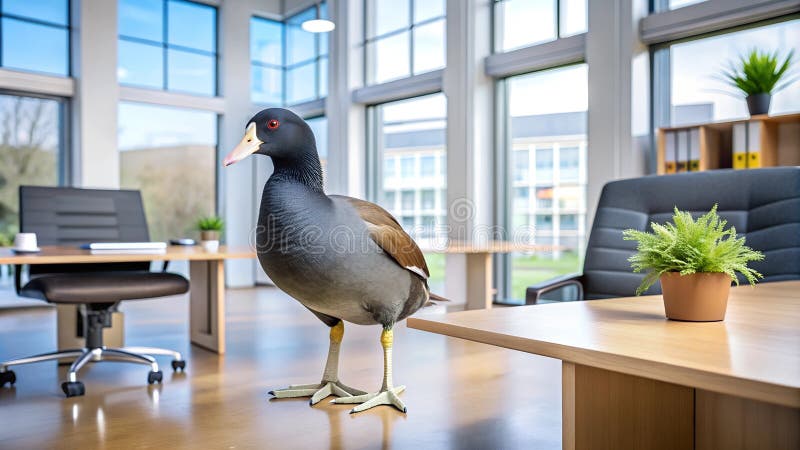 Coot duck lies office stock illustration. Illustration of graphic ...