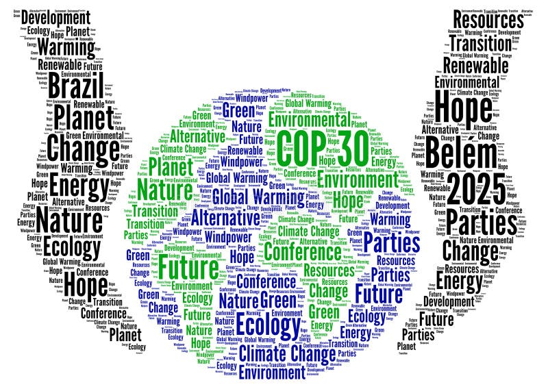 COP 30 in Belem Brazil World Cloud Stock Illustration - Illustration of ...