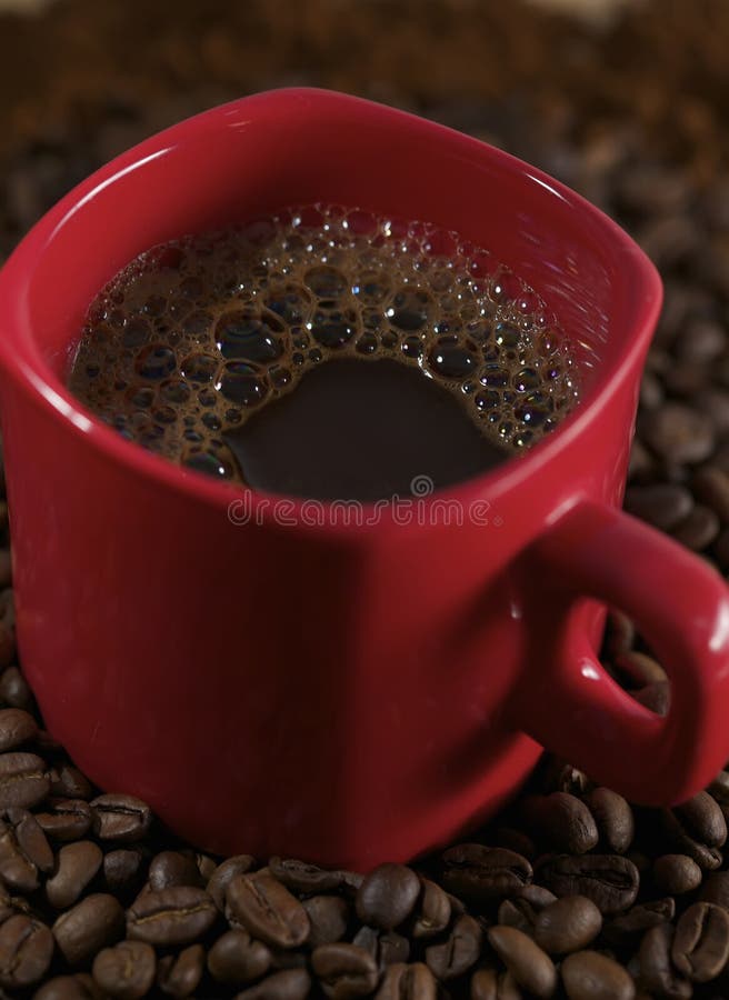 Cop Coffee and Coffee Beans Stock Image - Image of isolated, dirty ...