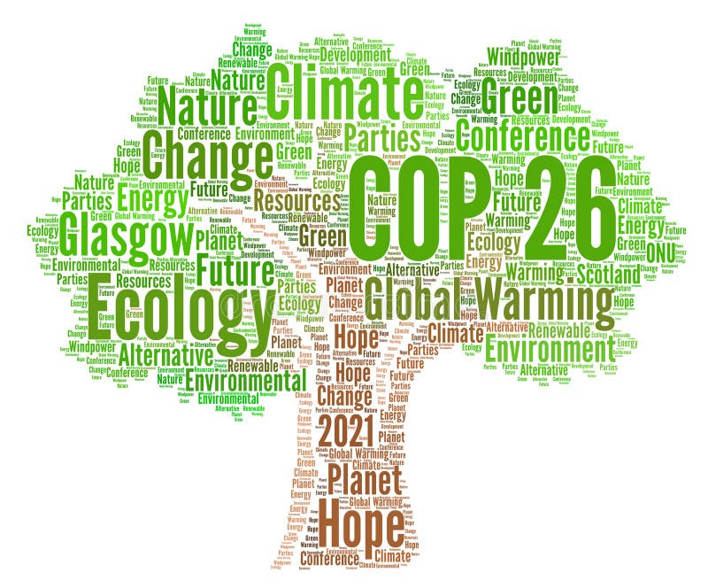 COP 26 in Glasgow, Scotland Word Cloud Stock Illustration ...