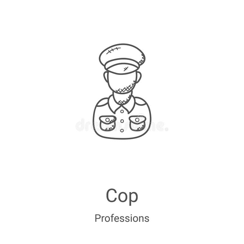 Cop Icon Vector from Professions Collection. Thin Line Cop Outline Icon ...