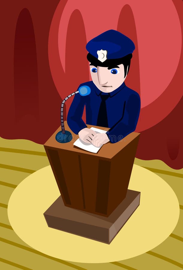 A Cop Making a Speech stock illustration. Illustration of officer ...