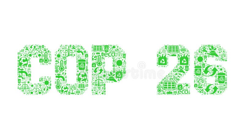 COP 26 Sign with a White Background Stock Illustration - Illustration ...