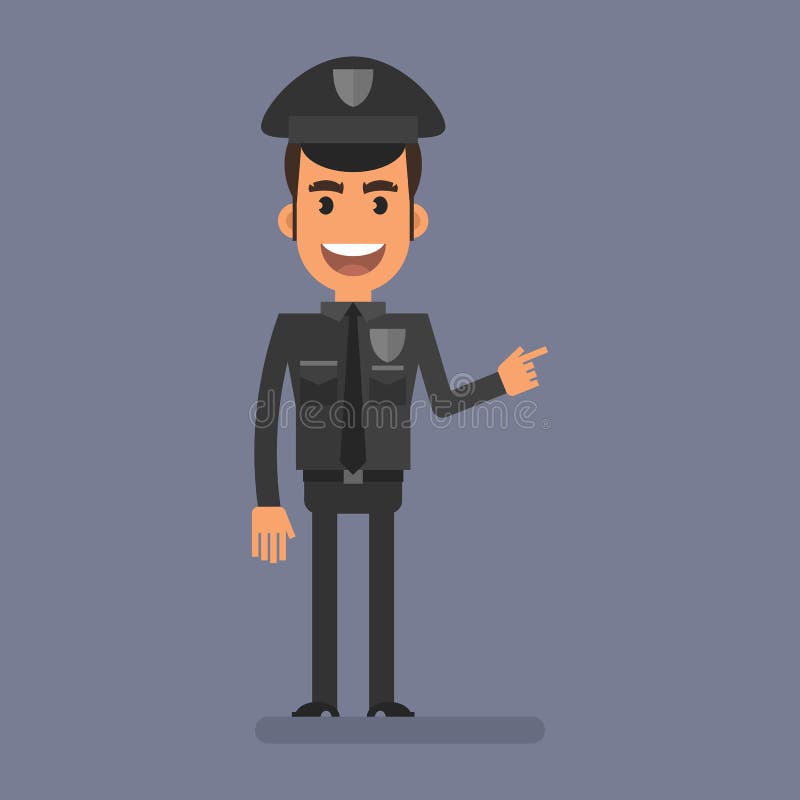 Cop Skinny Pointing Finger at Stock Vector - Illustration of officer ...