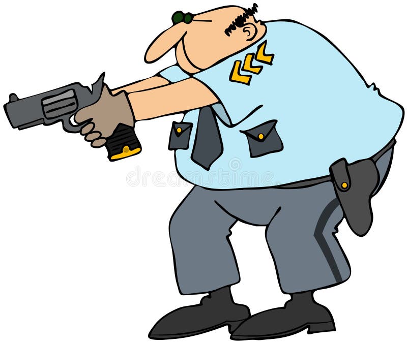 Cartoon Detective Gun stock vector. Illustration of officer - 51383947