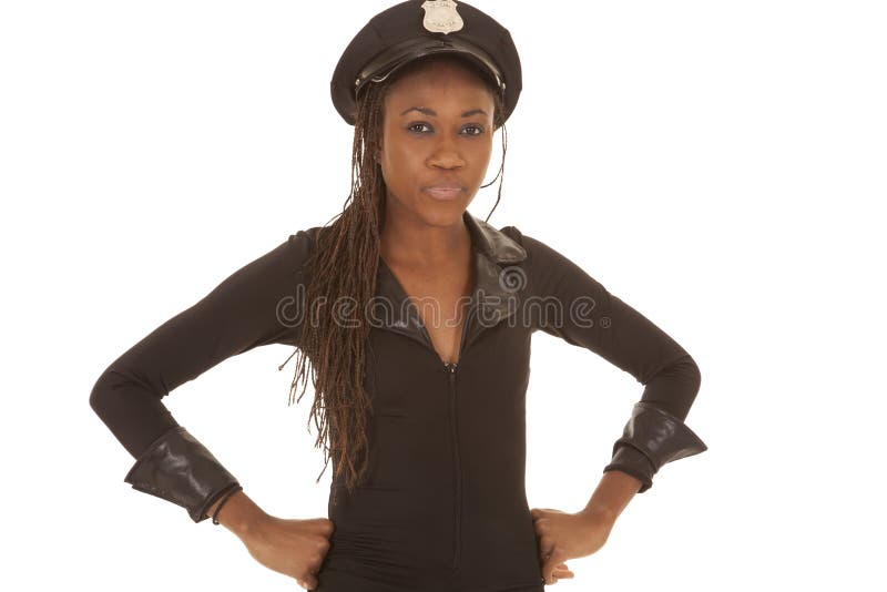 Cop woman with hat smile stock photo. Image of hips, costume - 32920588