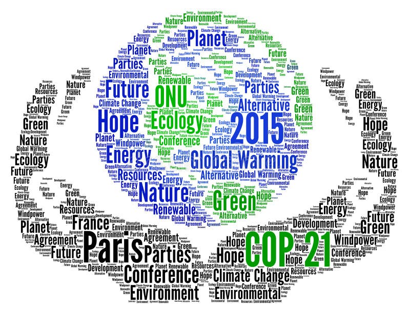 COP 21 Word Cloud Concept in Paris 2015 Stock Illustration ...