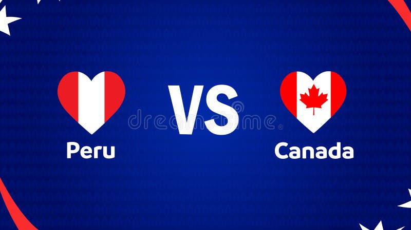 Peru and Canada Match Flag Heart American Football USA 2024 Abstract ...