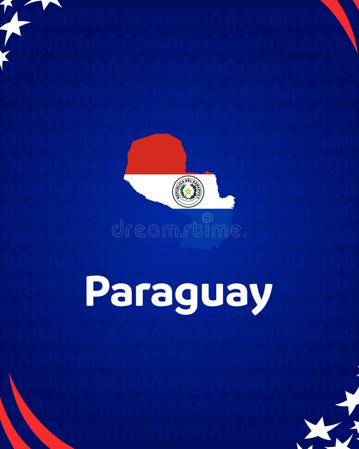 Paraguay Flag Map American Football USA 2024 Abstract Design Stock ...