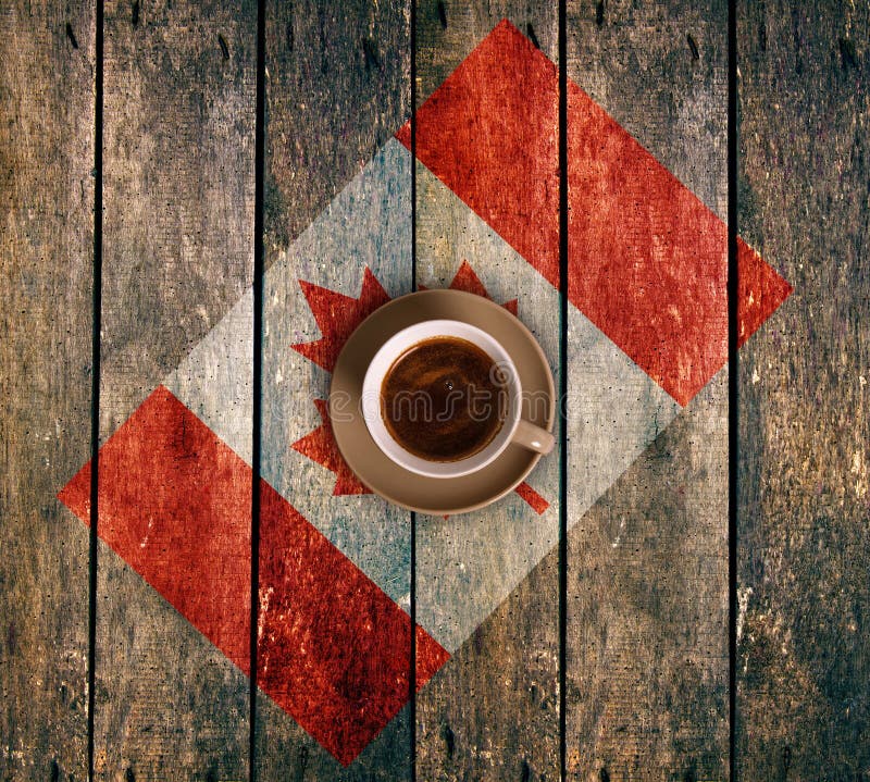 Café y bandera foto de archivo. Imagen de alimento, taza - 57396688