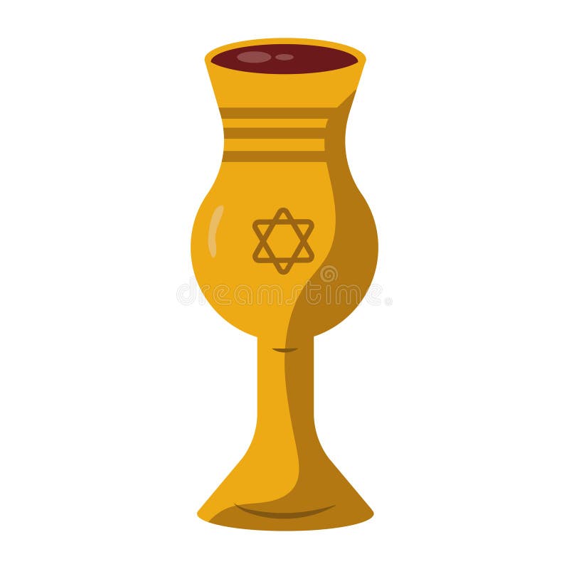 Copa De Vino Con Estrella De David Ilustración del Vector - Ilustración ...