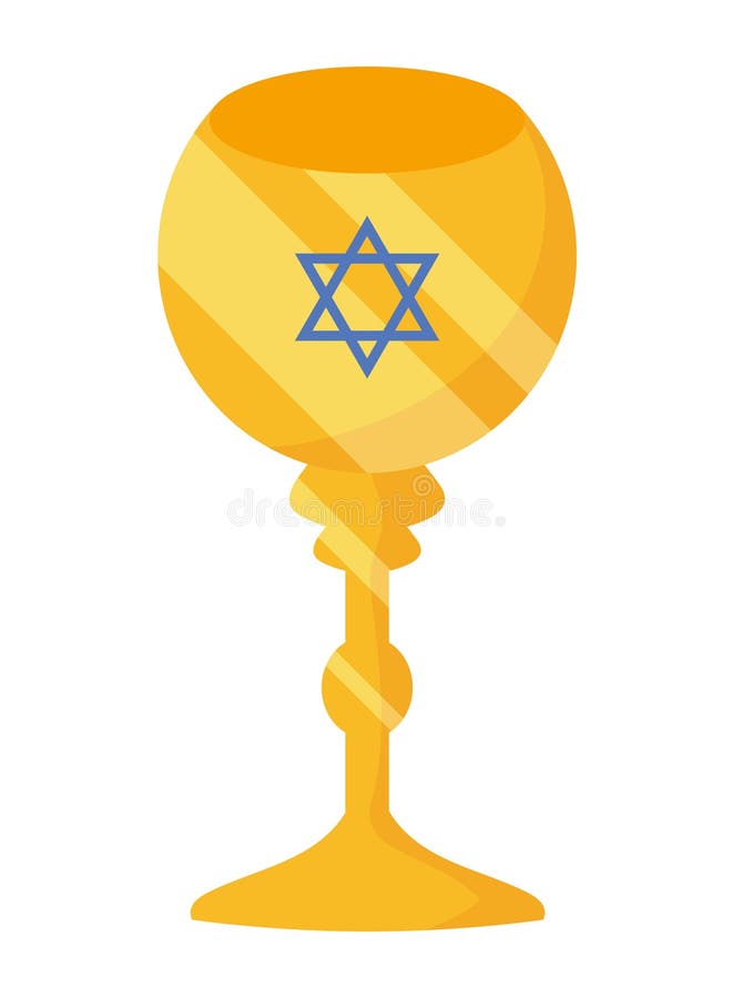 Copa De Vino De Hanukkah Con Estrella De David Stock de ilustración ...