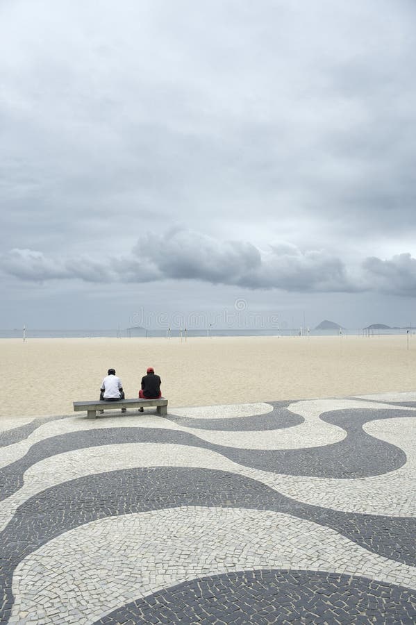 Copacabana Beach Boardwalk Pattern Rio De Janeiro Brazil Stock Image ...