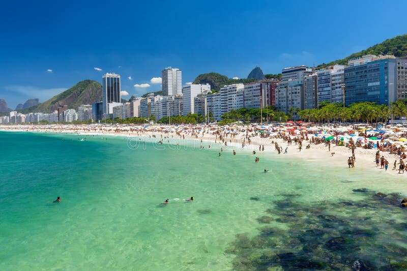 Copacabana Beach in Rio De Janeiro Editorial Stock Image - Image of ...