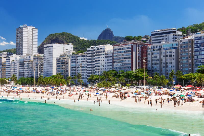Copacabana Beach in Rio De Janeiro Editorial Stock Image - Image of ...