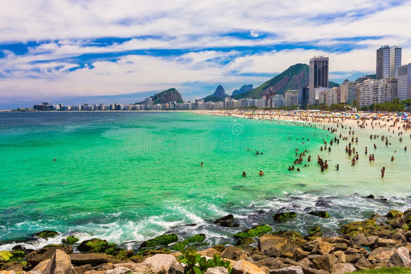 Copacabana Beach in Rio De Janeiro Editorial Image - Image of praia ...