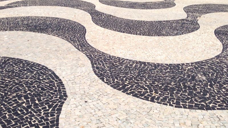 Iconic Sidewalk Tile Pattern at Copacabana Beach Rio De Janeiro Brazil ...