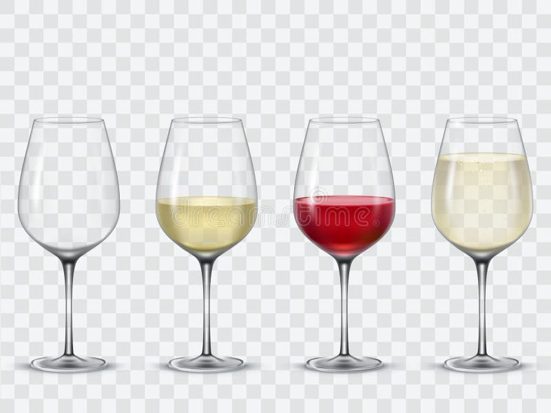 Copas De Vino Transparentes Determinadas Del Vector Ilustración del ...