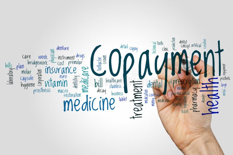 Copayment Word Cloud Concept on Grey Background Stock Illustration ...