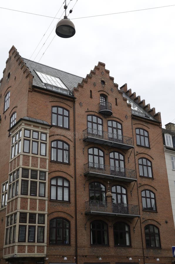 Copenhagen brick building stock image. Image of denmark - 128445603