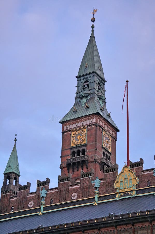 Copenhagen City Hall Tower. Denmark Editorial Photo - Image of sight ...