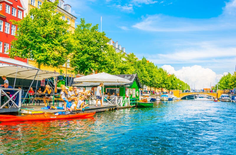 COPENHAGEN, DENMARK, AUGUST 21, 2016: View of a Channel in Central ...