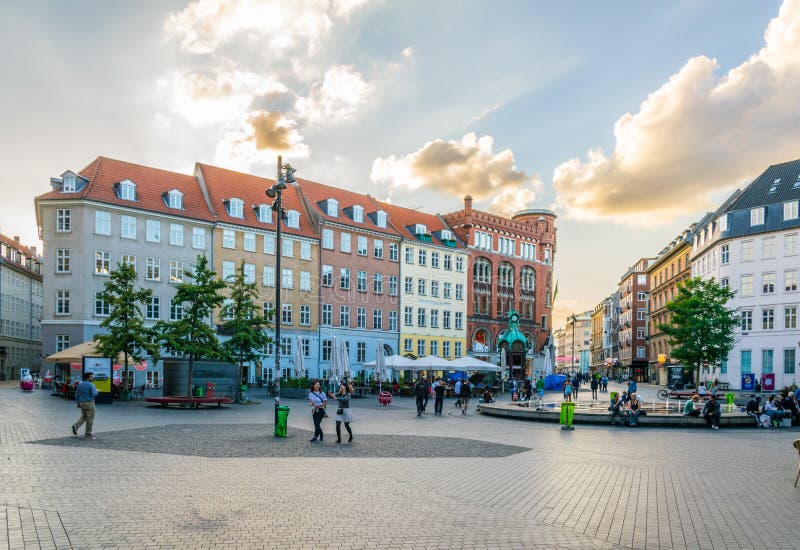 COPENHAGEN, DENMARK, AUGUST 21, 2016: View of the Kultorvet Square in ...