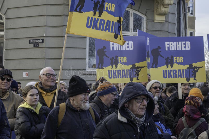 Demonstration in Front of the Russian Embassy in Copenhagen Editorial ...
