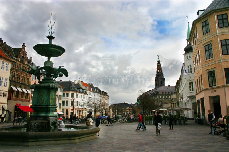 Copenhagen Denmark Fountain Editorial Stock Image - Image of copenhagen ...