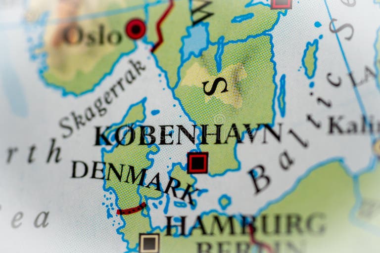 Copenhagen, Denmark Highlighted on a World Map Stock Photo - Image of ...