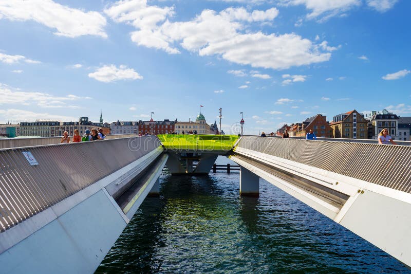 Copenhagen, Denmark - July 9, 2018. a Beautiful Pedestrianized Bicycle ...