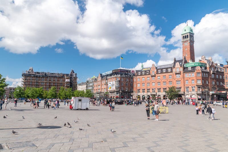 City Hall Square in Copenhagen Editorial Stock Photo - Image of ...