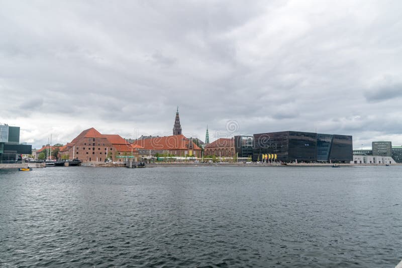 Harbour Canal in Copenhagen at Cloudy Day Editorial Photography - Image ...