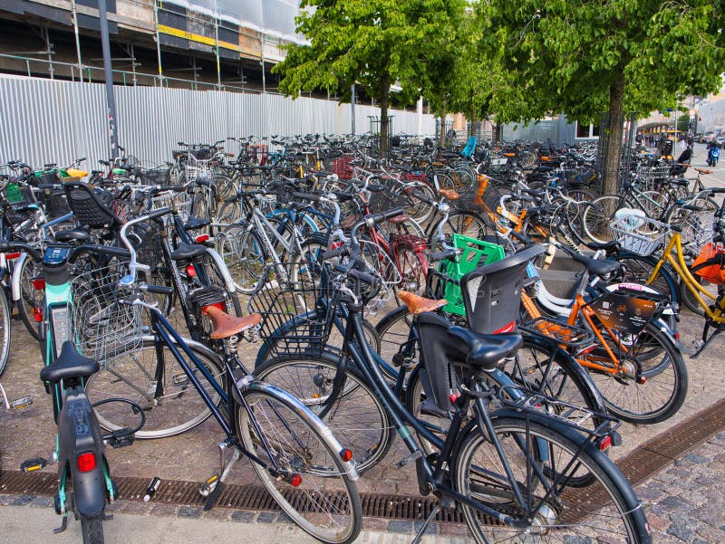 Copenhagen, Denmark - June 10 2024: Many Cycles Parked in the Centre of ...