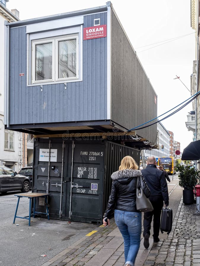 Rectangular Modular Office Stacked on Top a Shipping Container ...