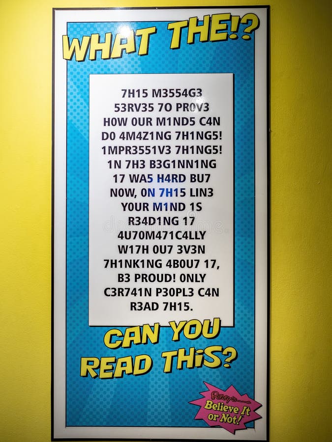 Wall Chart with Mixed Alphanumeric Characters Challenging the Reader ...