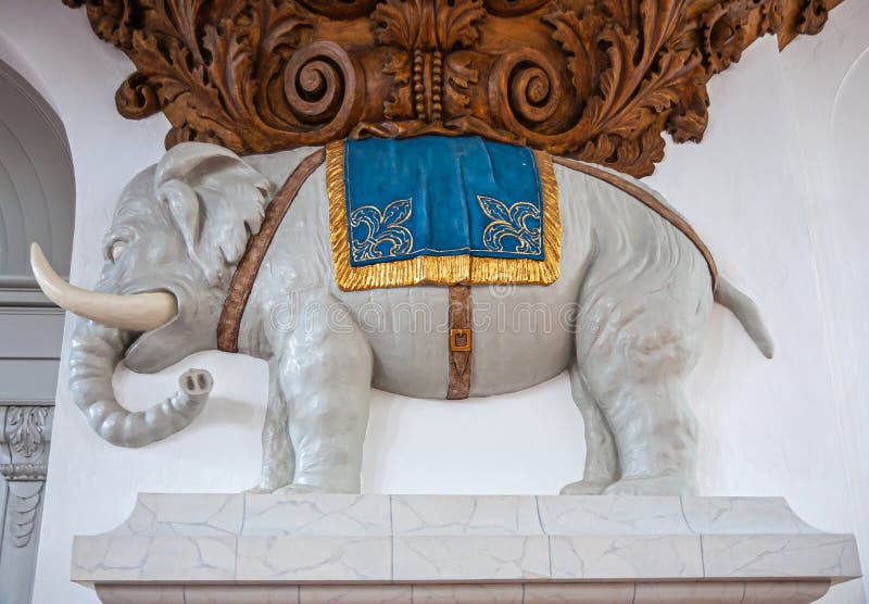 Elephants at Vor Frelsers Church, Copenhagen, Denmark Stock Photo ...