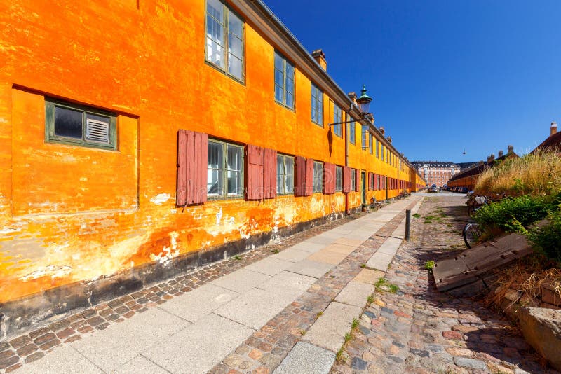 Copenhagen. District Nyboder. Stock Image - Image of historic, denmark ...
